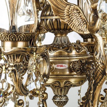 لوستر ۱۲ شعله چشمه نور مدل M3578.4-8-A آنتیک - لوستر چشمه نور