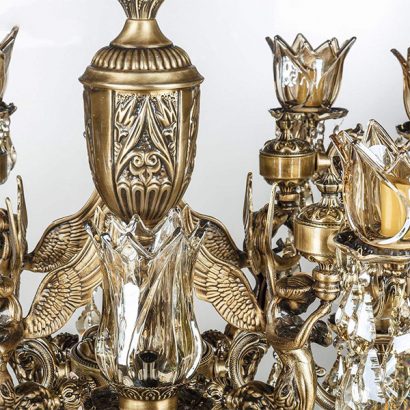 لوستر ۱۲ شعله چشمه نور مدل M3578.4-8-A آنتیک - لوستر چشمه نور