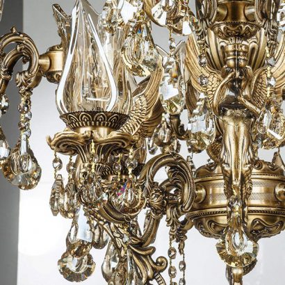 لوستر ۱۲ شعله چشمه نور مدل M3578.4-8-A آنتیک - لوستر چشمه نور