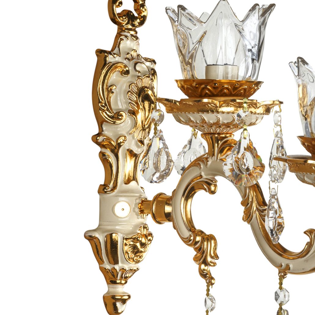 چراغ دیواری دو شعله چشمه نور کد S3559/1+1-GWT - لوستر چشمه نور