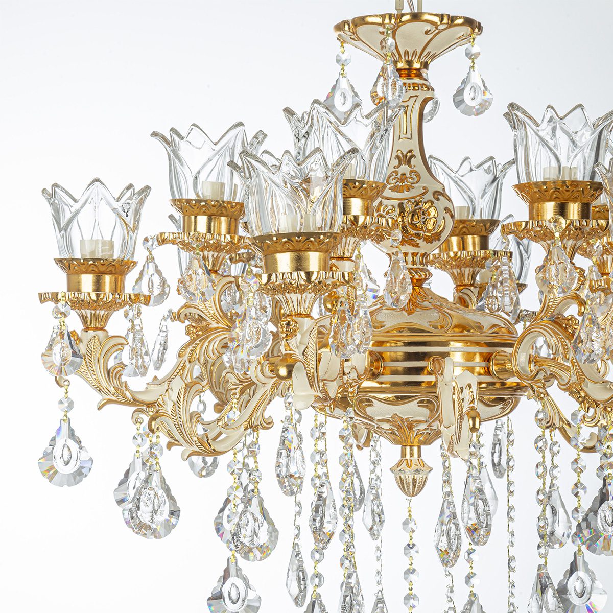 لوستر دوازده شعله چشمه نور کد S3631/6GWT - لوستر چشمه نور