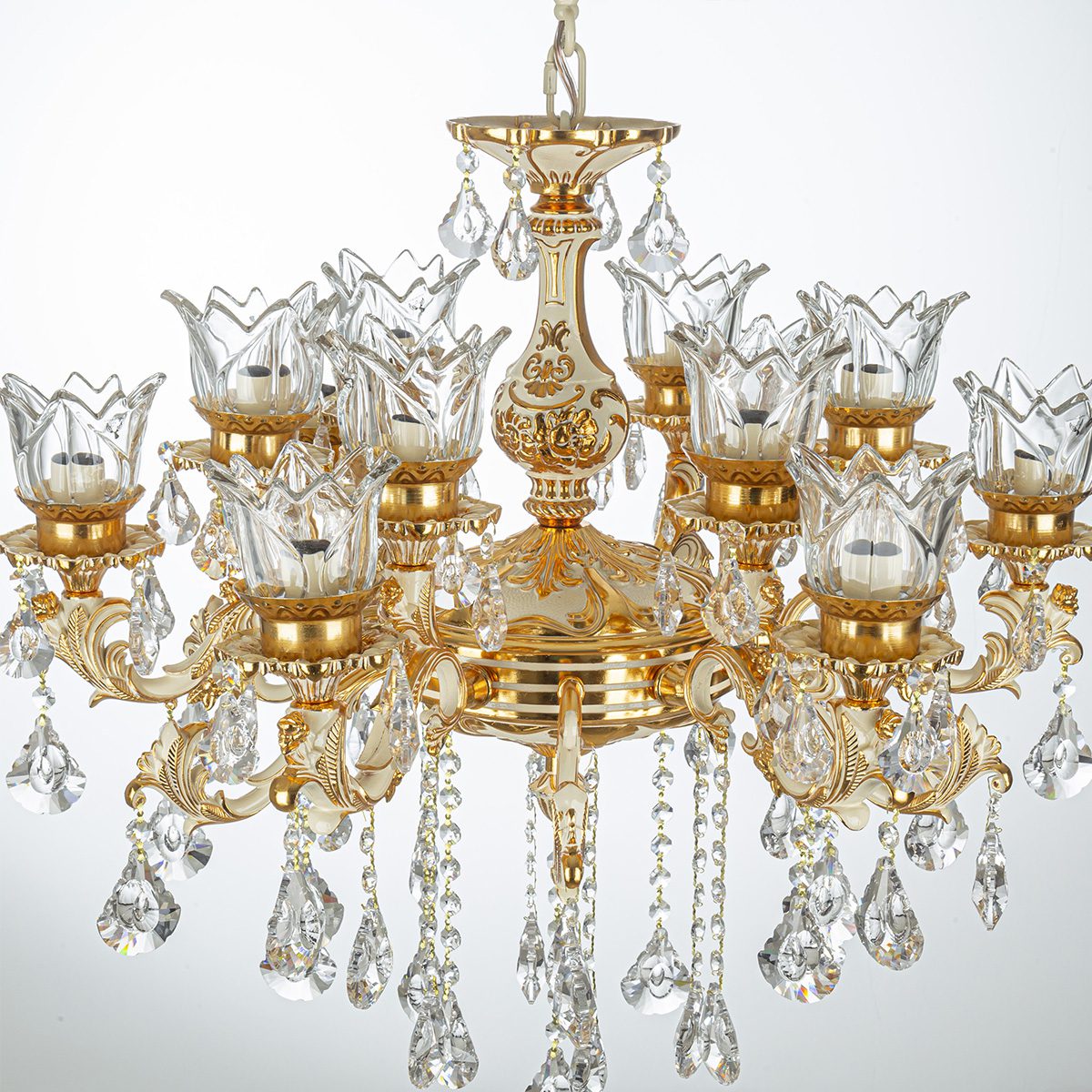 لوستر دوازده شعله چشمه نور کد S3631/6GWT - لوستر چشمه نور