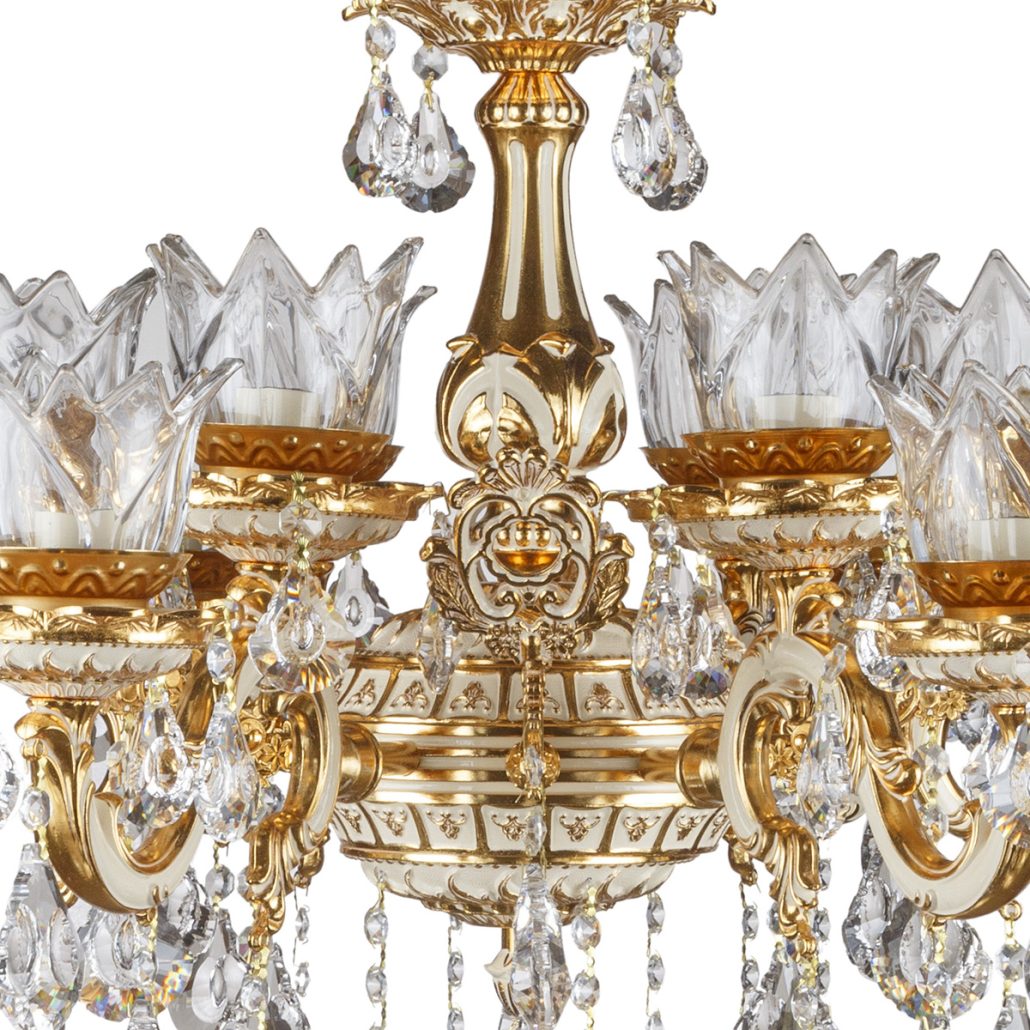 لوستر ۱۲ شعله چشمه نور کد S3559/6+6-GWT - لوستر چشمه نور